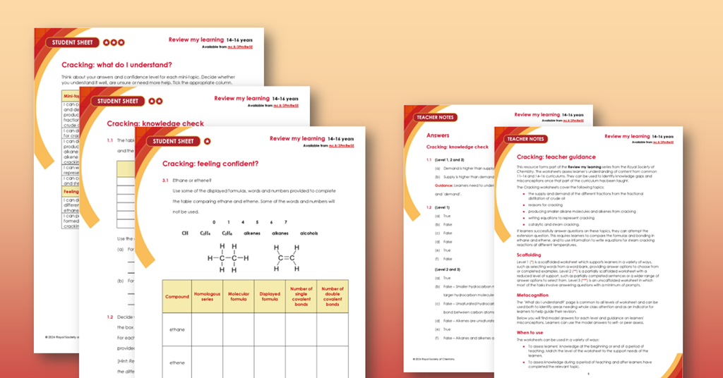 Cracking | Review my learning worksheets | 14–16 years | Resource | RSC Education