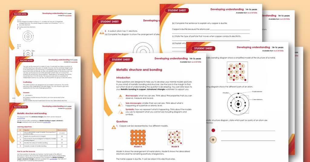 Metallic bonding in copper | Johnstone’s triangle worksheets | 14–16 ...