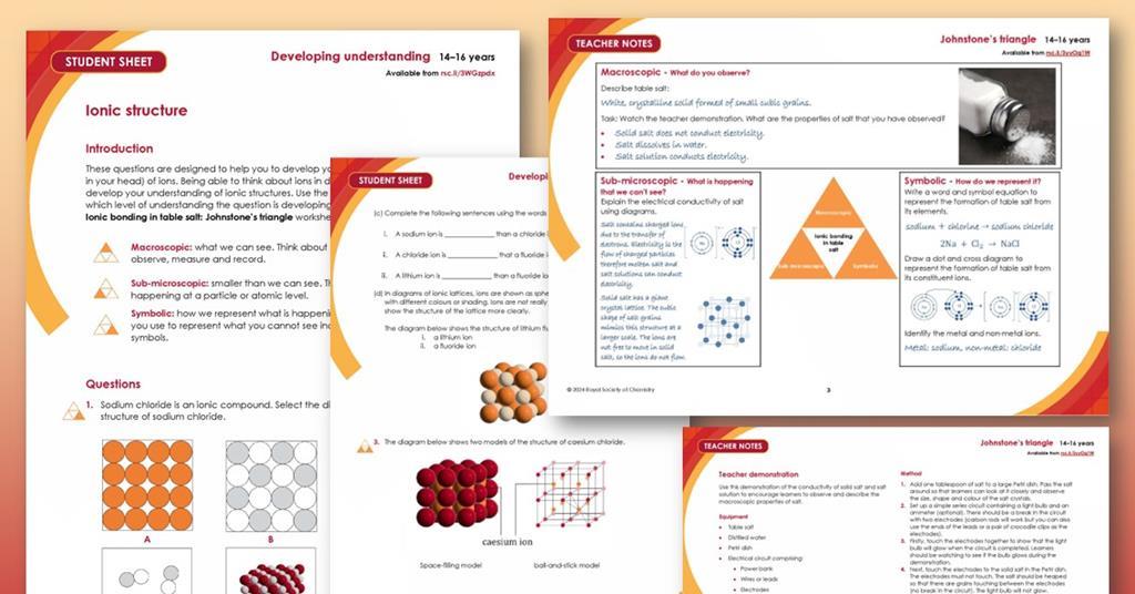 Ionic bonding in table salt | Johnstone’s triangle worksheets | 14–16 ... Ionic bonding in table salt | Johnstone’s triangle worksheets | 14–16 ...