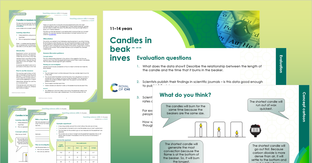 Candle burning investigation: planning an experiment | Resource | RSC ...