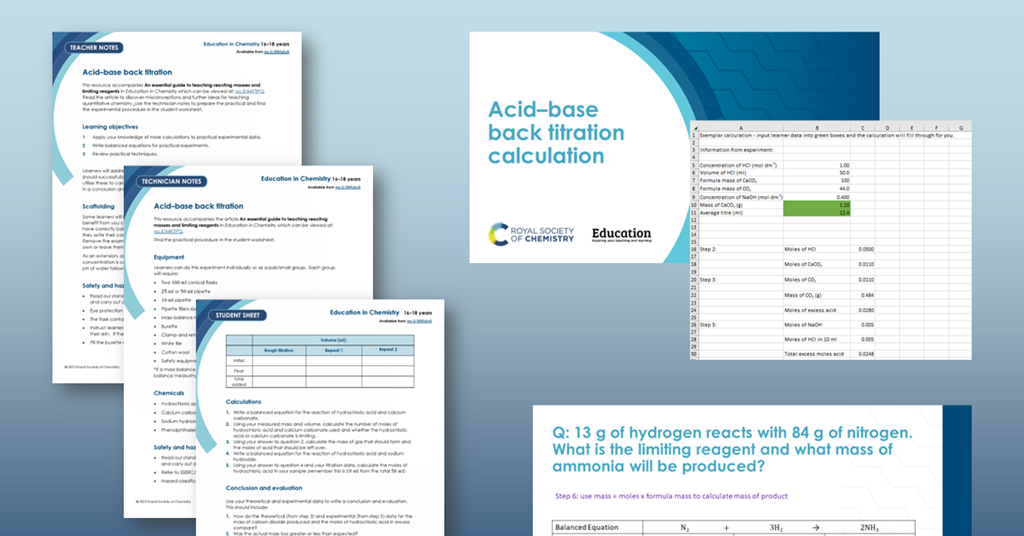 Acid–base back titration | 16–18 years | Class experiment | RSC Education
