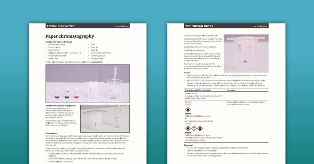 Paper chromatography | practical videos | 14–16 years | Practical video ...