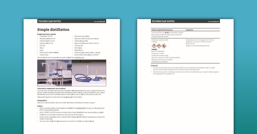 Simple distillation | practical videos | 14–16 years | Practical video ...