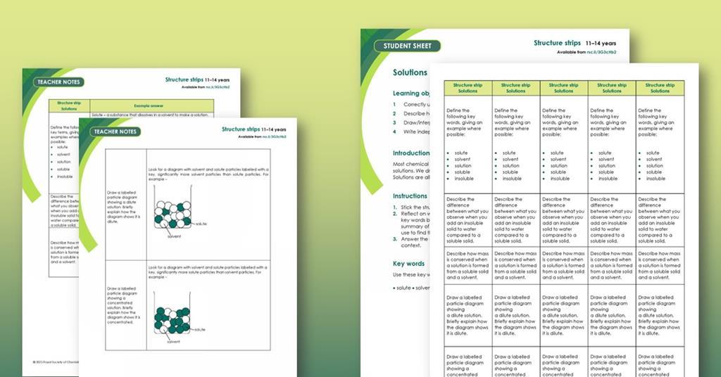 Solutions | Structure strip | 11–14 years | Resource | RSC Education