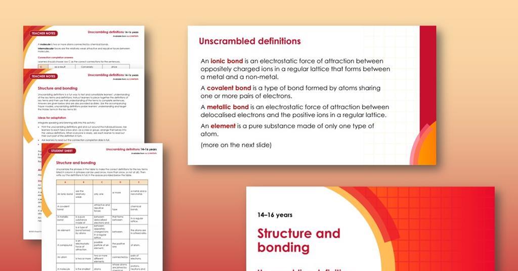 Structure and bonding | Key terms glossary support | 14–16 | RSC Education