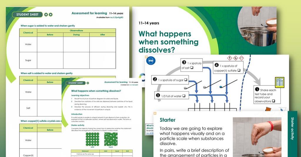 What happens when something dissolves? | Lesson plan | 11–14 years ...