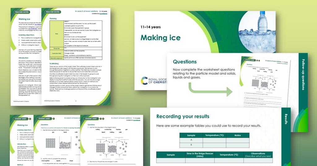 Making ice | In Search of More Solutions | 11–14 years | Resource | RSC ...