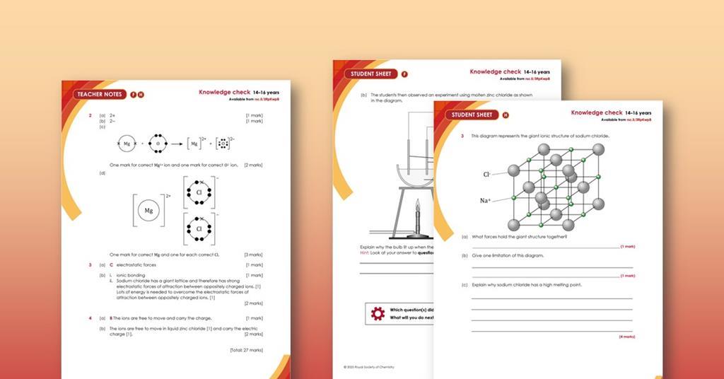 Ionic structure and bonding | Knowledge check | 14–16 years | Resource ...