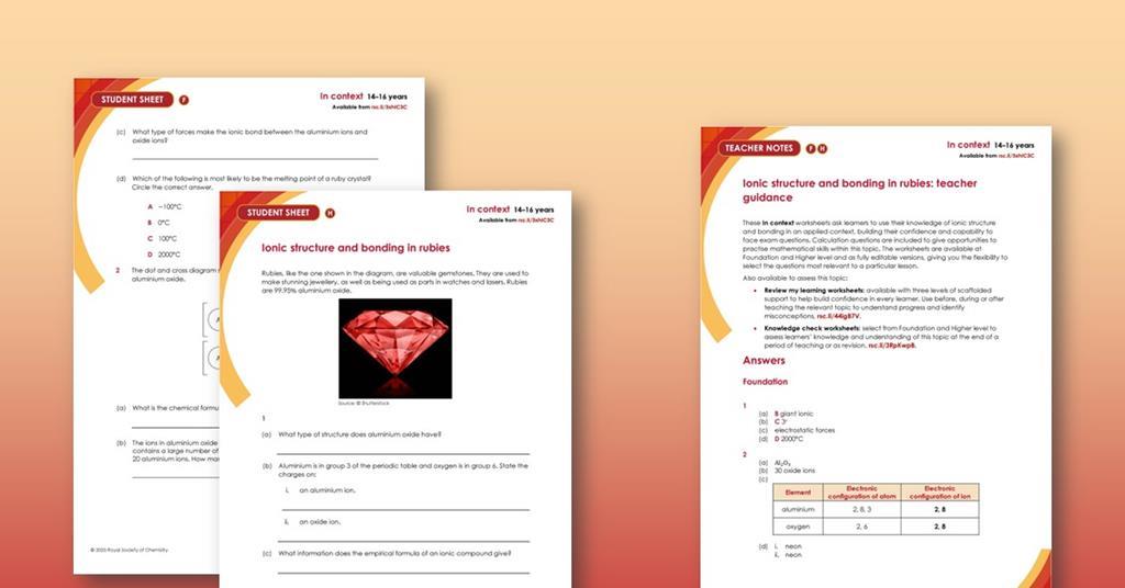 Ionic structure and bonding in rubies | In context | 14–16 years | Resource | RSC Education