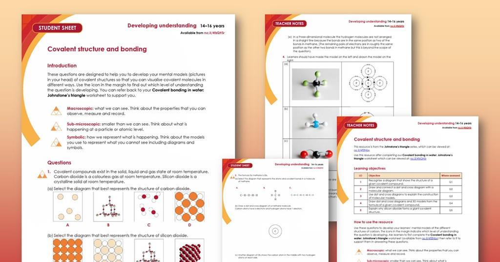 Covalent bonding | Developing understanding | 14–16 years | Resource ...