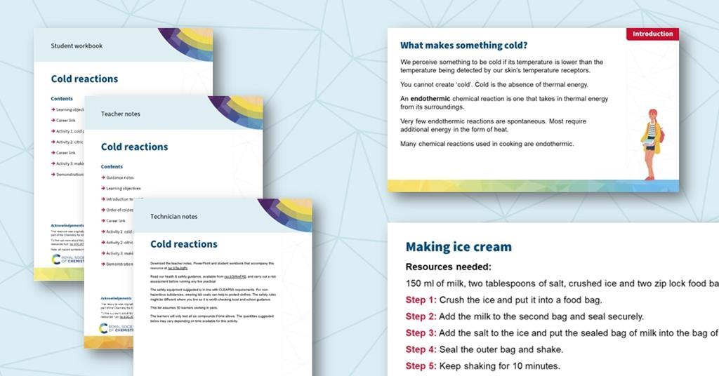 Cold reactions STEM club activity | 11–14 years | RSC Education