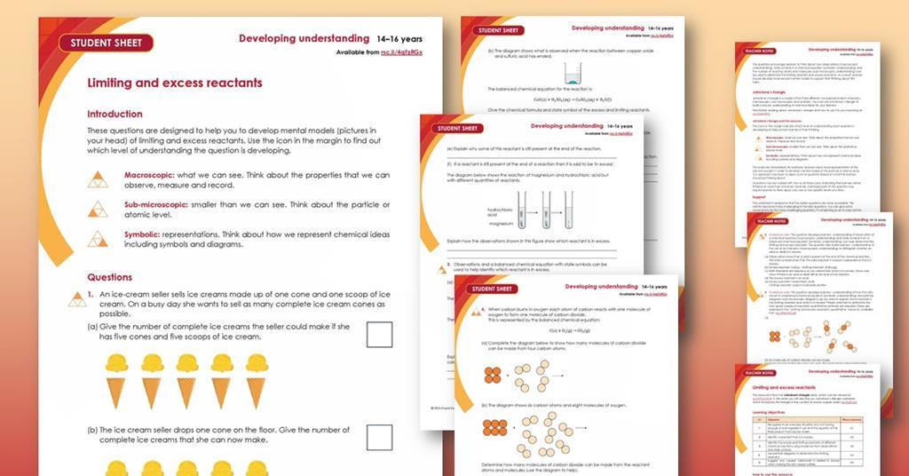 Limiting and excess reactants (qualitative) | Developing understanding ...