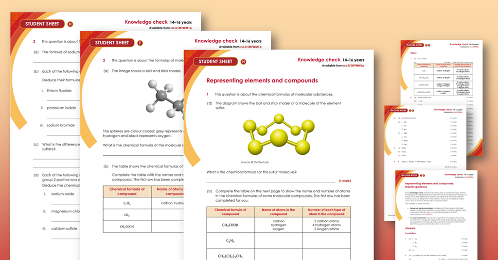 Representing elements and compounds | Knowledge check | 14–16 ...