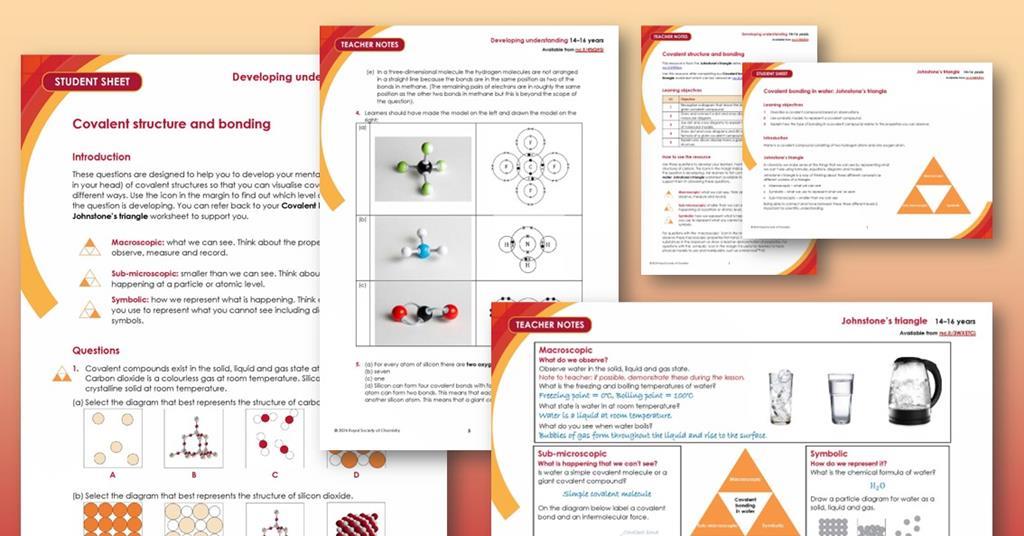 Covalent bonding in water | Johnstone’s triangle worksheets | 14–16 ... Covalent bonding in water | Johnstone’s triangle worksheets | 14–16 ...