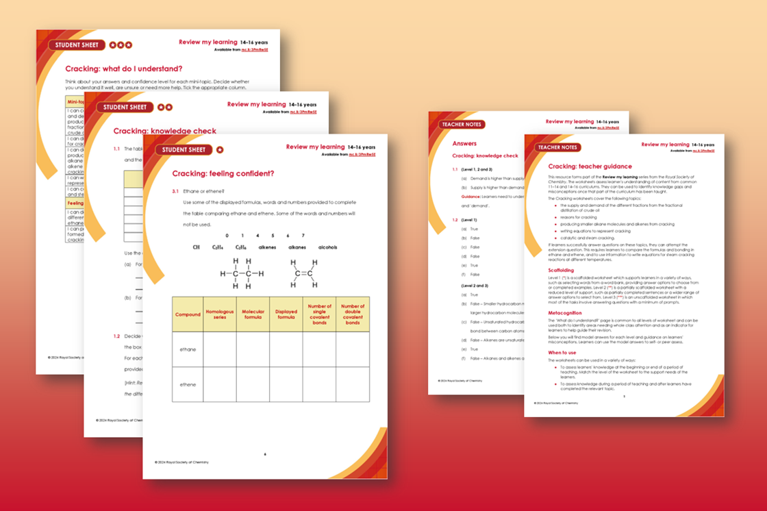 Cracking | Review my learning worksheets | 14–16 years | Resource | RSC Education