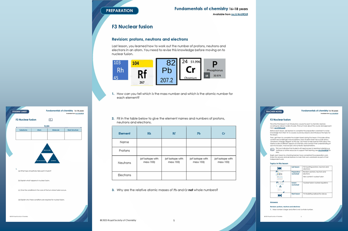 Nuclear fusion | Fundamentals of chemistry | 16–18 years | Lesson plan ...