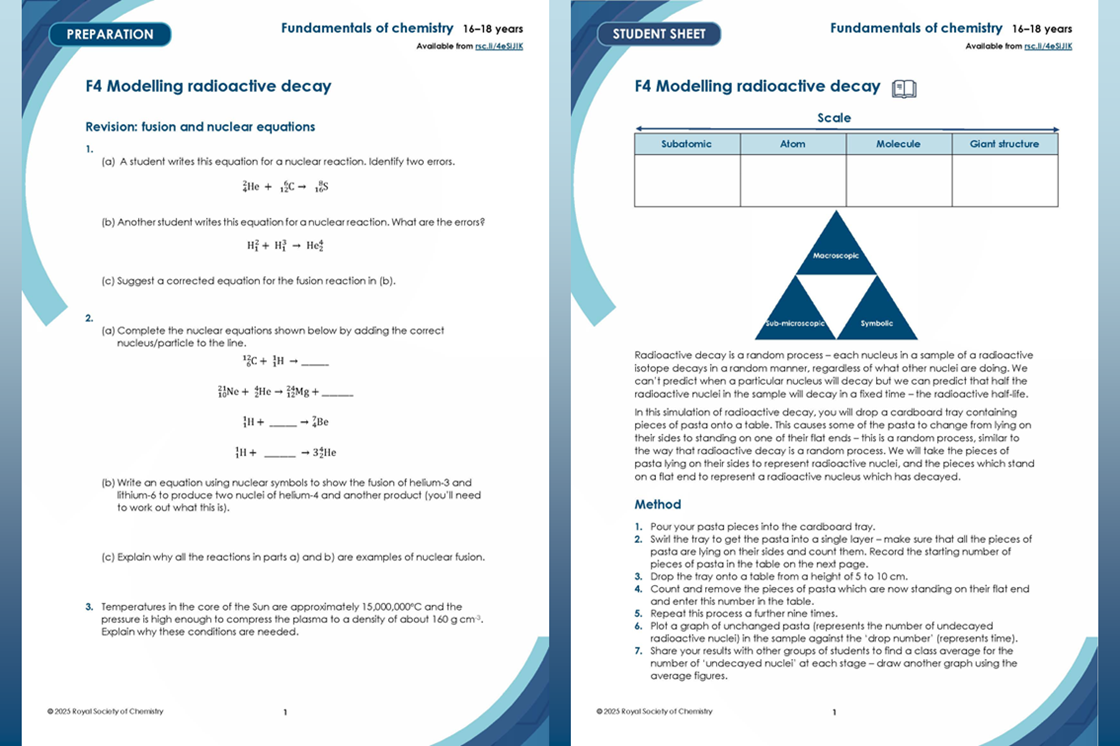 Modelling radioactive decay | Fundamentals of chemistry | 16–18 years ...