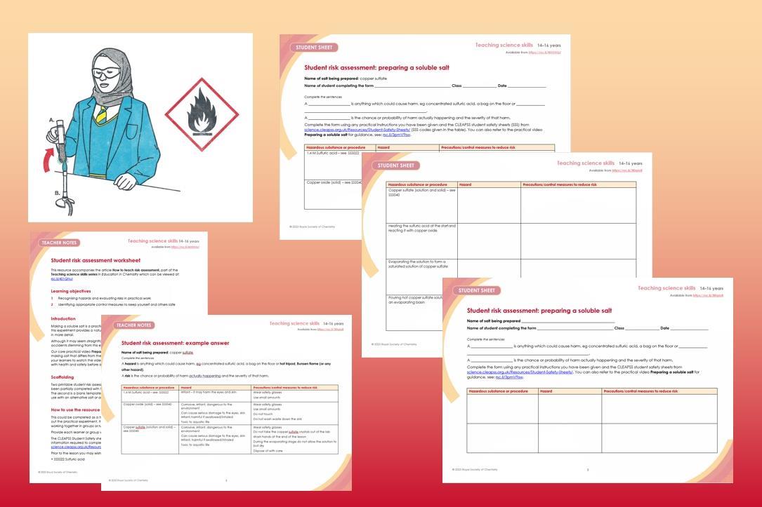 Student risk assessment worksheet chemistry practical experiment | RSC ...
