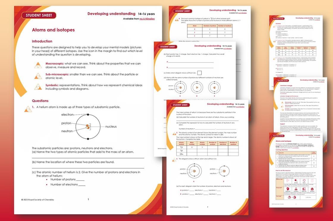 Atoms and isotopes | Developing understanding | 14–16 years | Resource ...