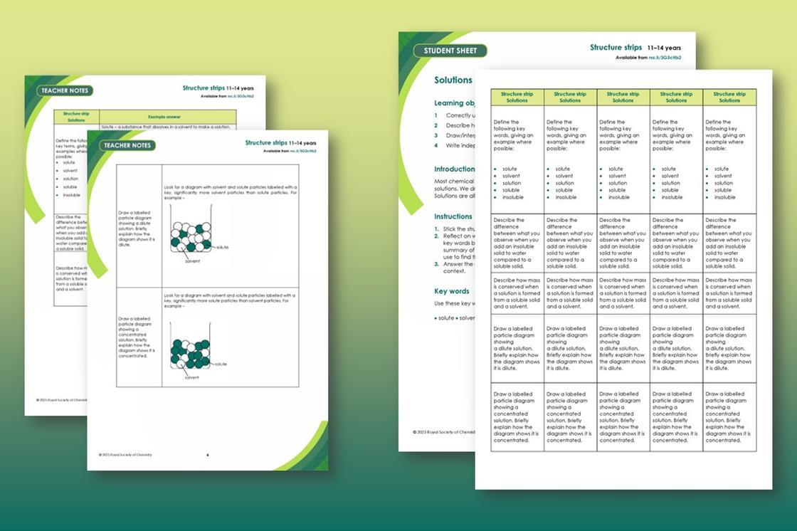 Solutions | Structure strip | 11–14 years | Resource | RSC Education