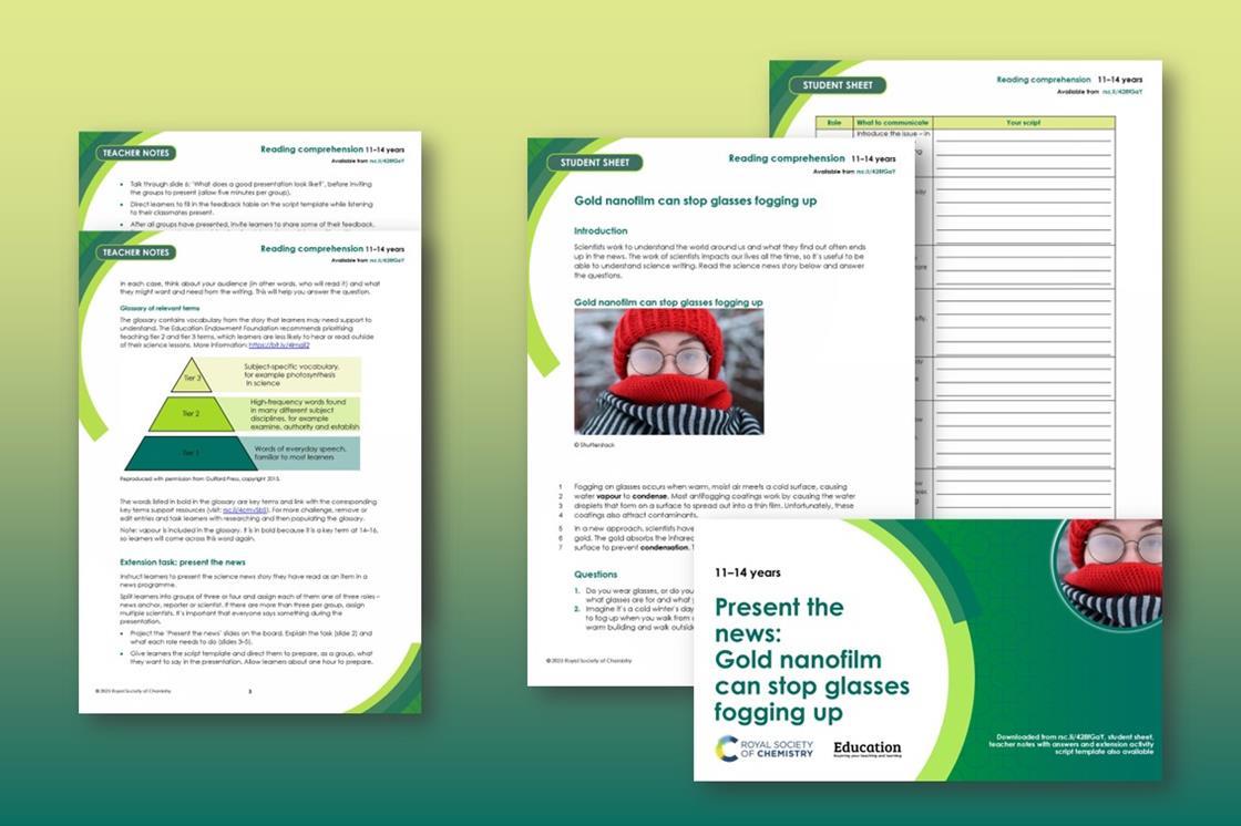 Particle model | Reading comprehension | 11–14 years | Resource | RSC ...