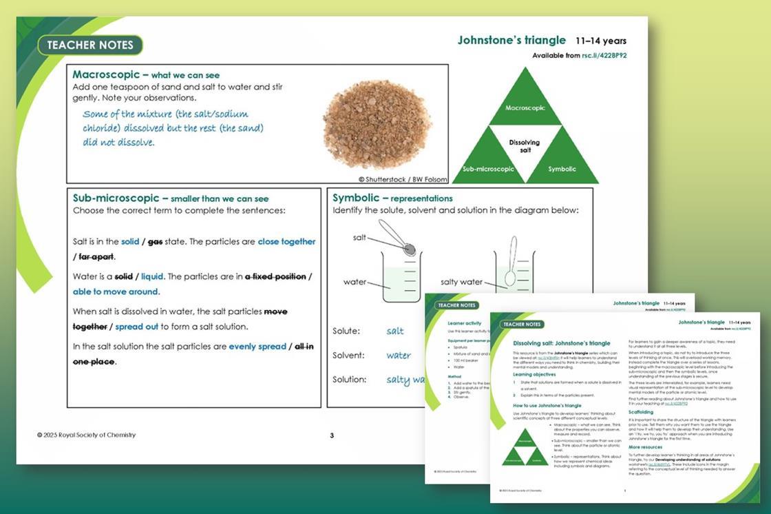 Dissolving salt | Johnstone’s triangle worksheets | 11–14 years ... Dissolving salt | Johnstone’s triangle worksheets | 11–14 years ...