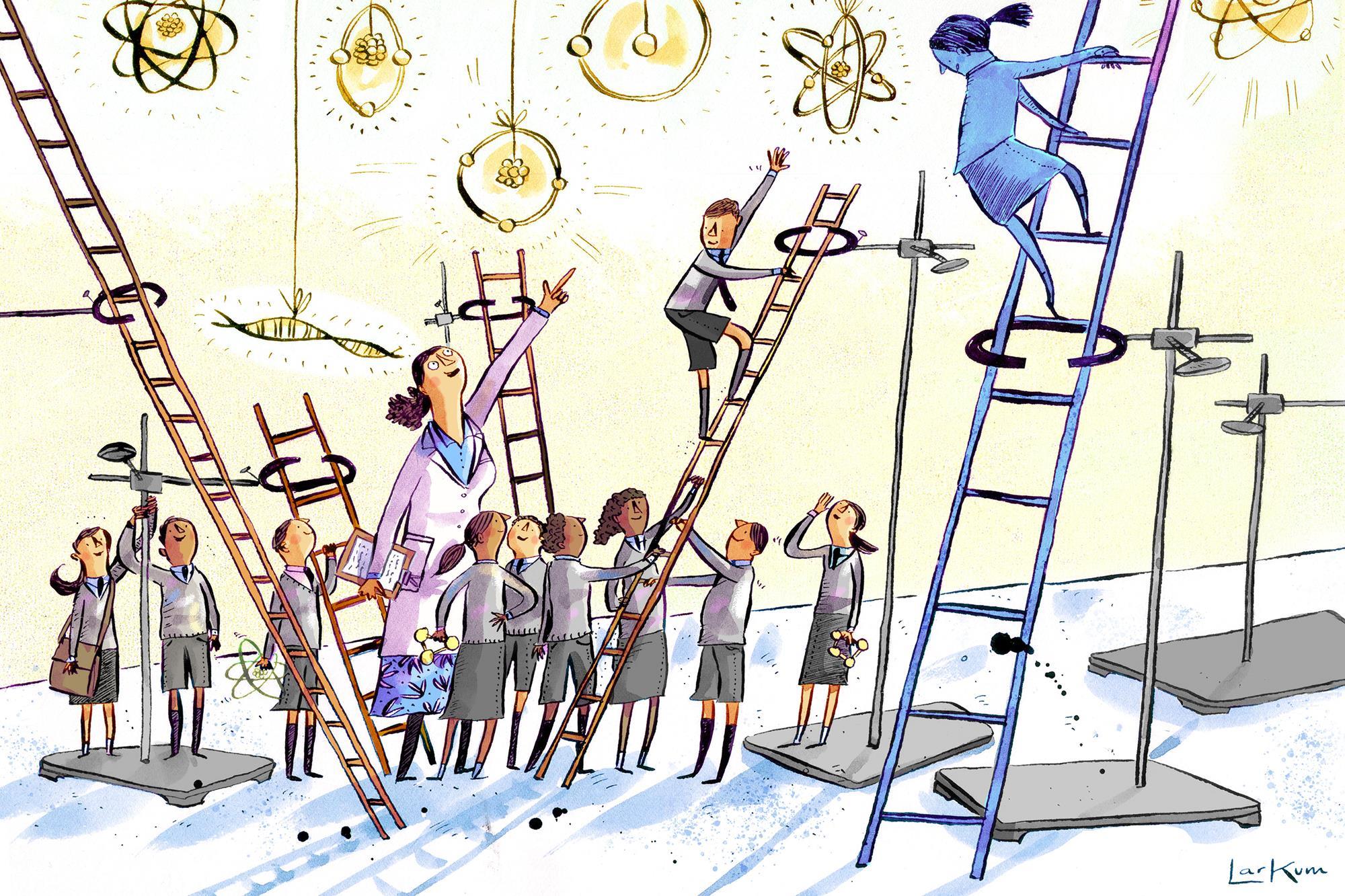 Ladder Of Success For Children Ladder Of Success Stock Illustration.